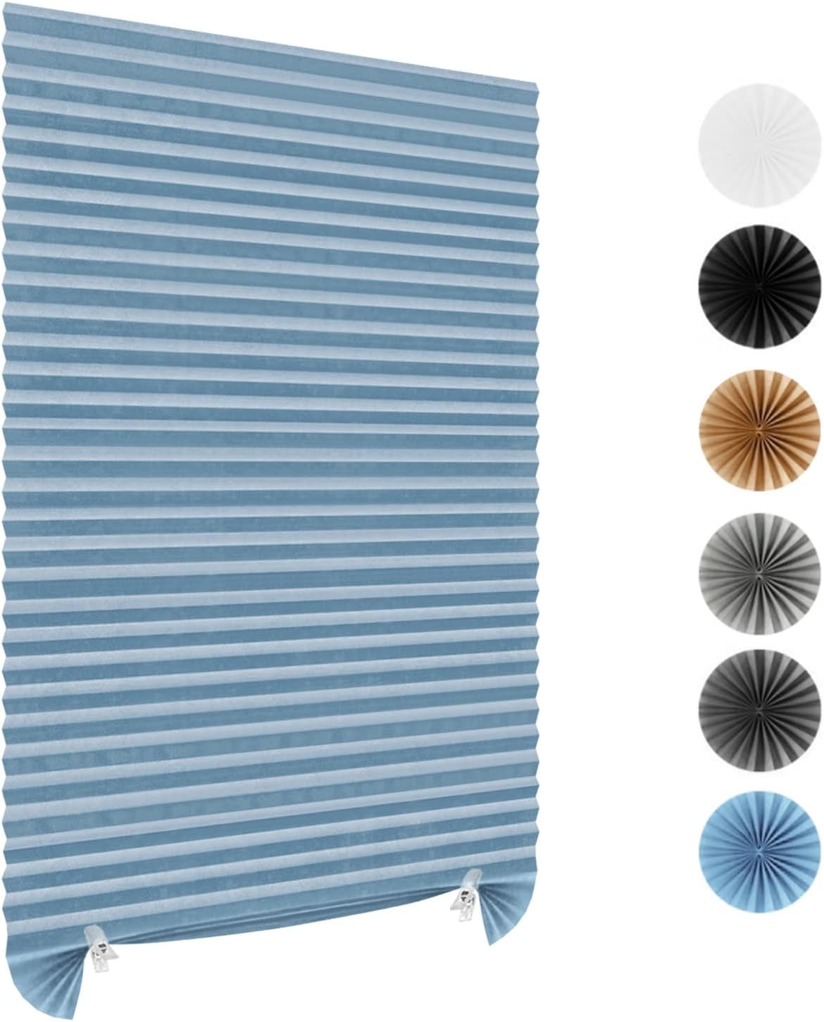 Pleated Window Shades,Temporary Window Blinds Cordless Light Filtering ...