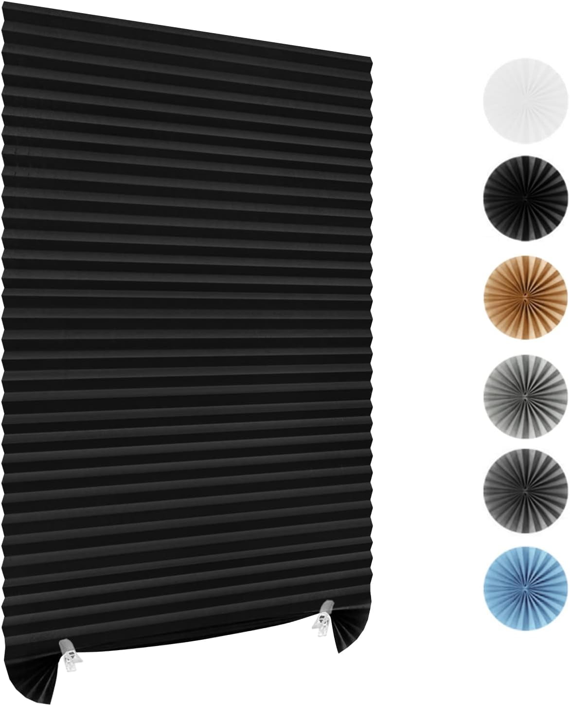 Pleated Window Shades,Temporary Window Blinds Cordless Light Filtering ...