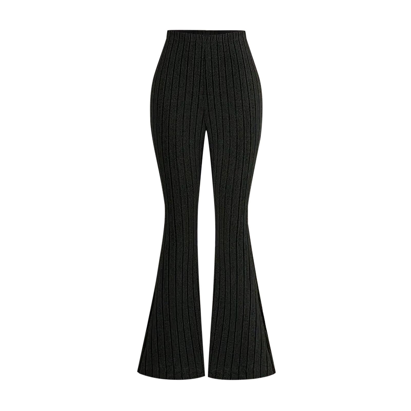 Plebaso Big Girls Flared Leggings High Waist Knitted Bell Bottoms Stretch Lounge Yoga Pants for ...