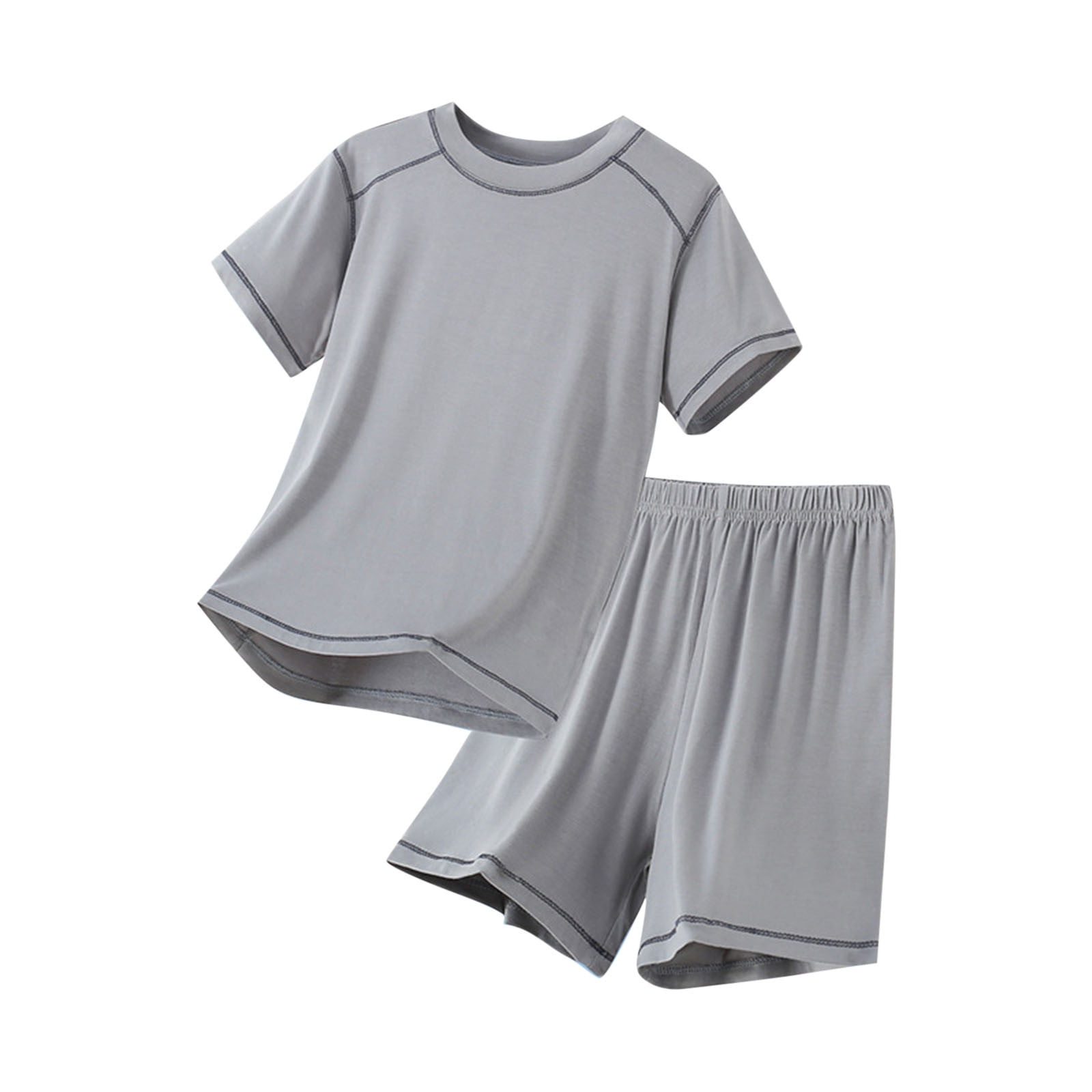 Plebaso Boys Girls Summer Pajama Set Short Sleeve Tshirts Sleep Shorts ...