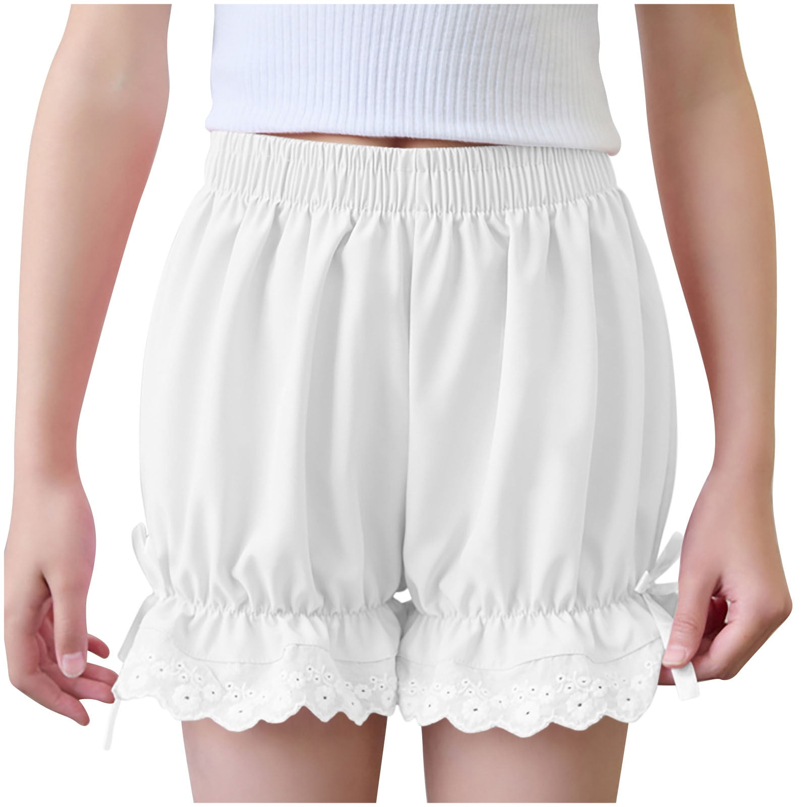 Plebaso Girls Shorts Elastic Waist Cute Bloomers Summer Thin Under ...