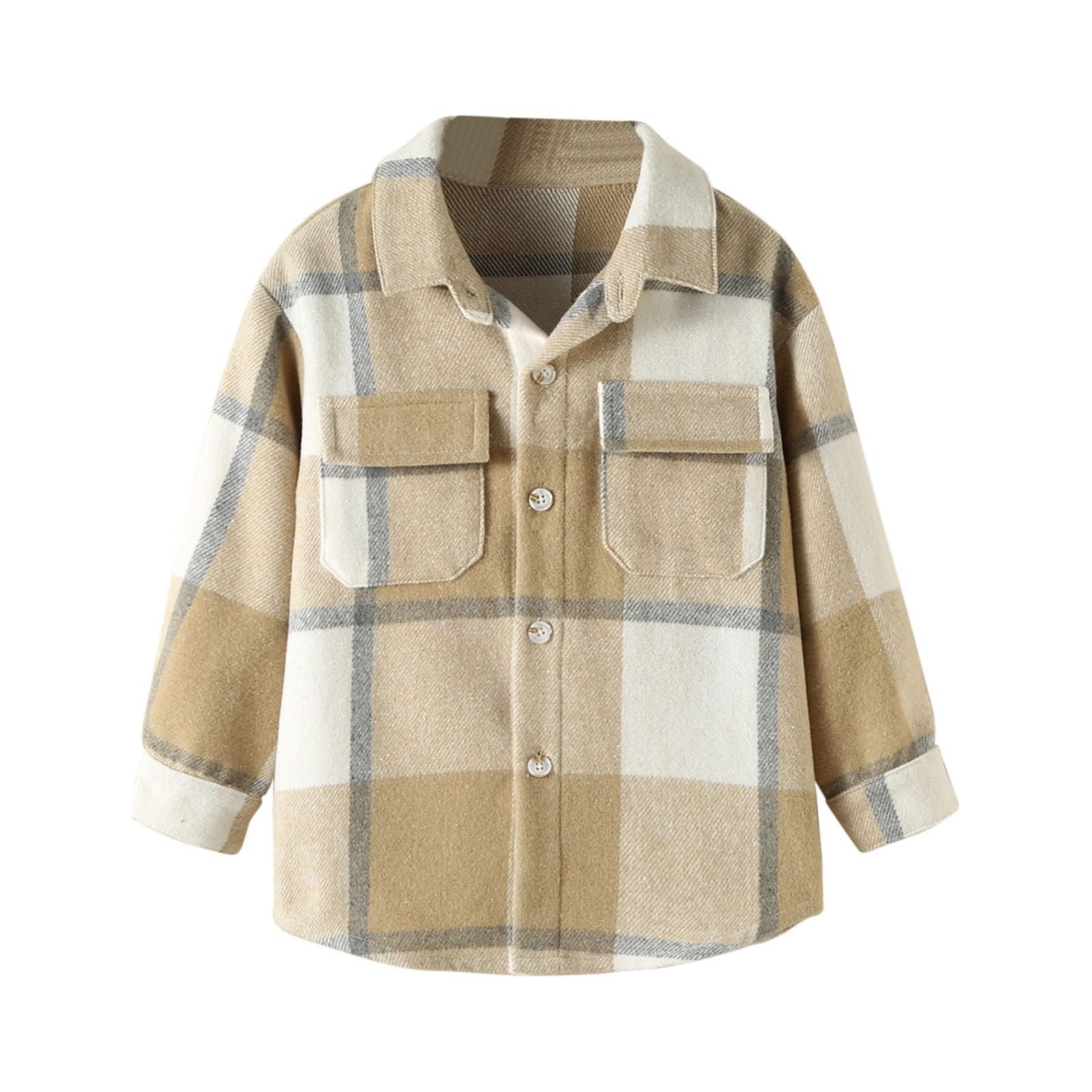 Plebaso Toddler Baby Boys Girls Fall Tops Flannel Shirt Jacket Plaid ...