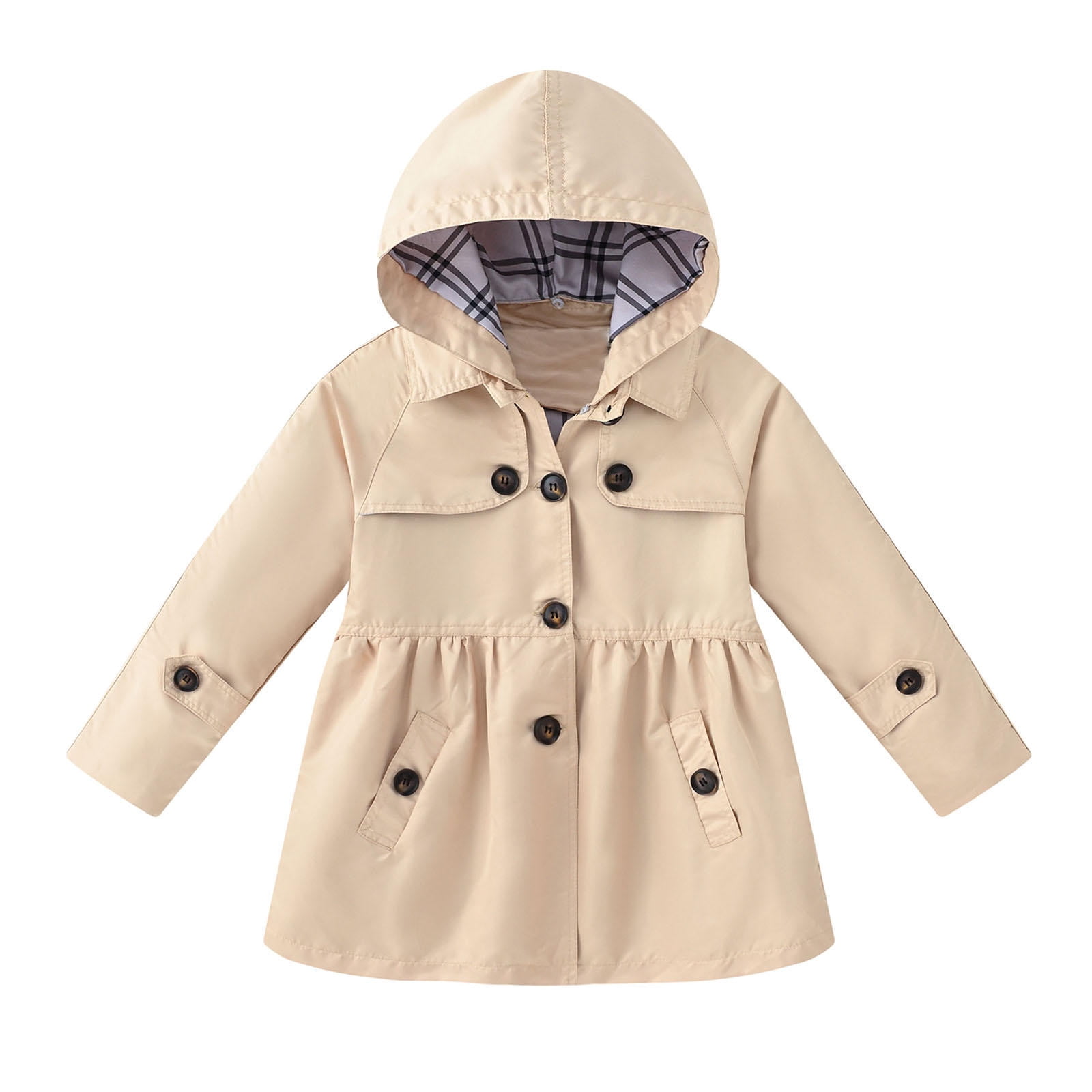 Plebaso Toddler Baby Boys Girls Windproof Jacket Cute Solid Color Fall Winter Detachable Hooded ...