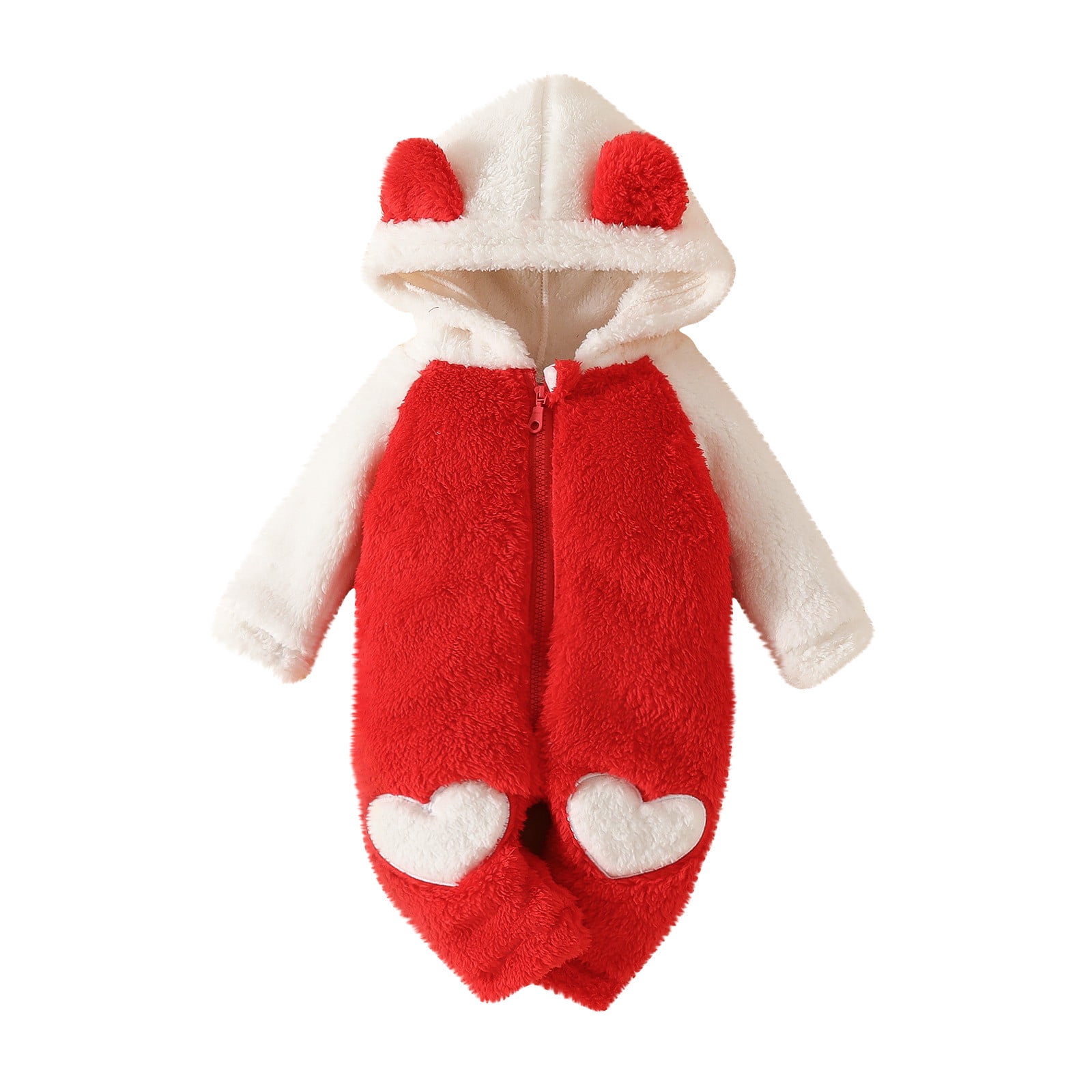 Plebaso Toddler Baby Plush Romper Fall Winter Long Sleeve Cute Ears ...