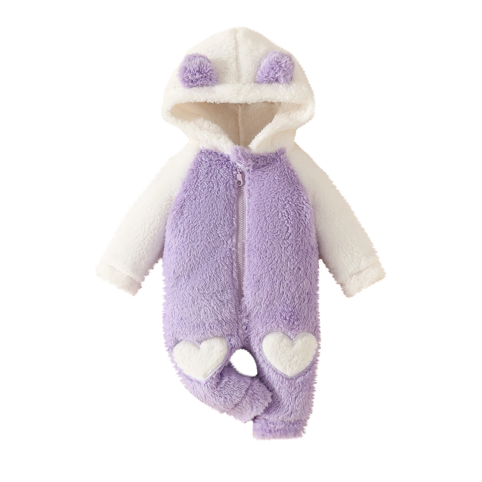 Plebaso Toddler Baby Plush Romper Fall Winter Long Sleeve Cute Ears ...