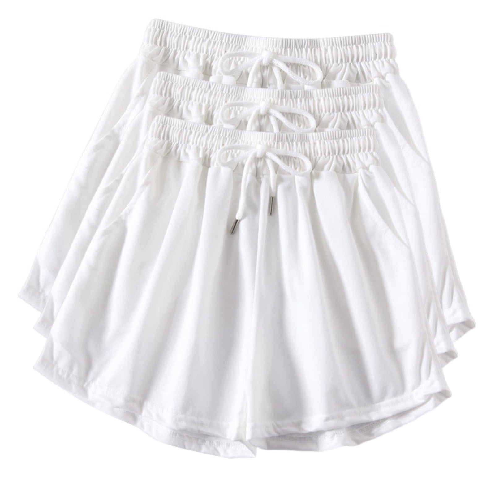 Plebaso Women's 3 Pack Shorts Wide Leg Summer Thin Casual Shorts Lounge ...