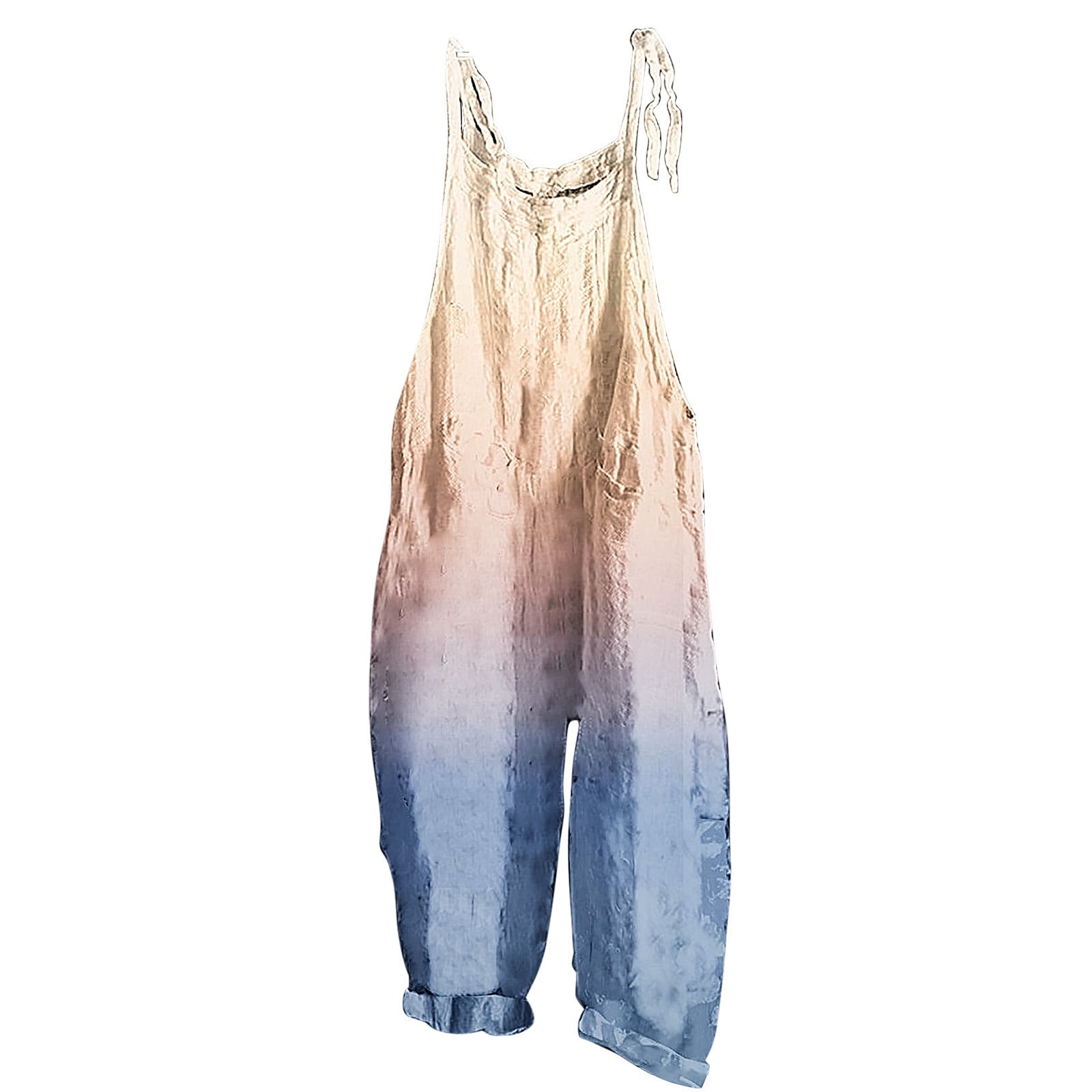 Plebaso Womens Pants Casual Summer Sleeveless Gradient Color Jumpsuit ...