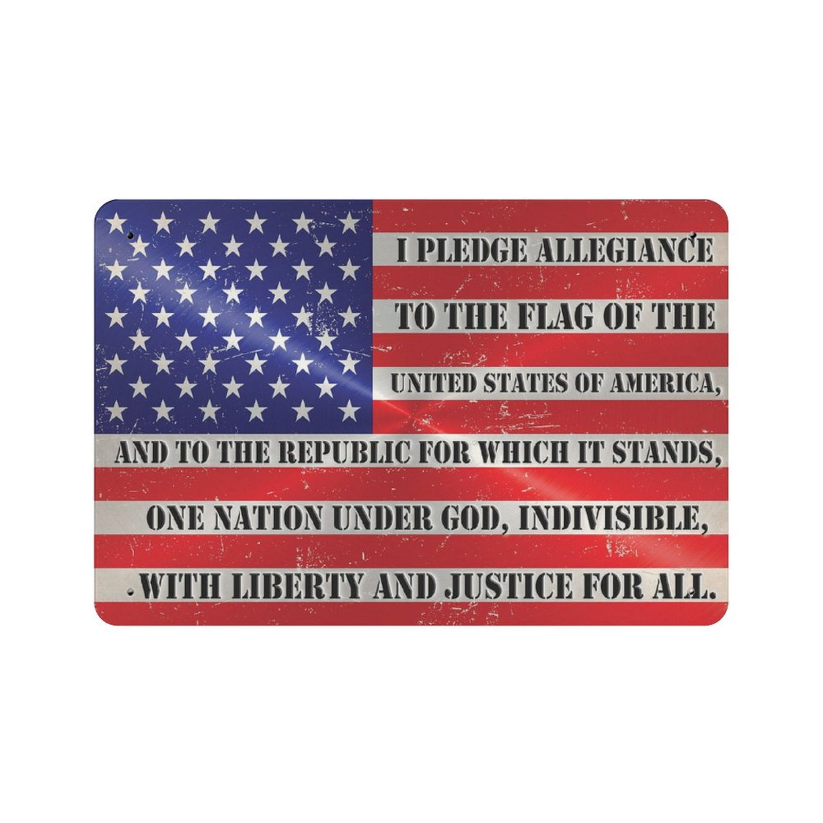 Pledge of Allegiance Flag tin sign, 4th Of July Independence Day ...
