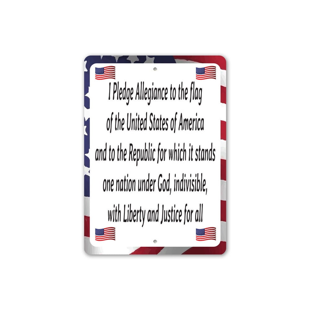 Pledge Alligance Metal Sign Metal Sign 12 x 16 Inches - Walmart.com