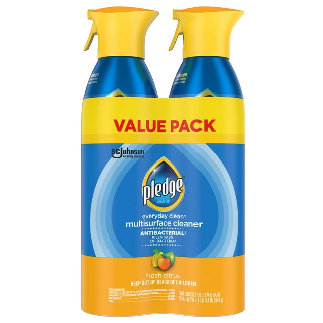 Pledge Antibacterial Multi Surface Cleaner Spray, Fresh Citrus ...