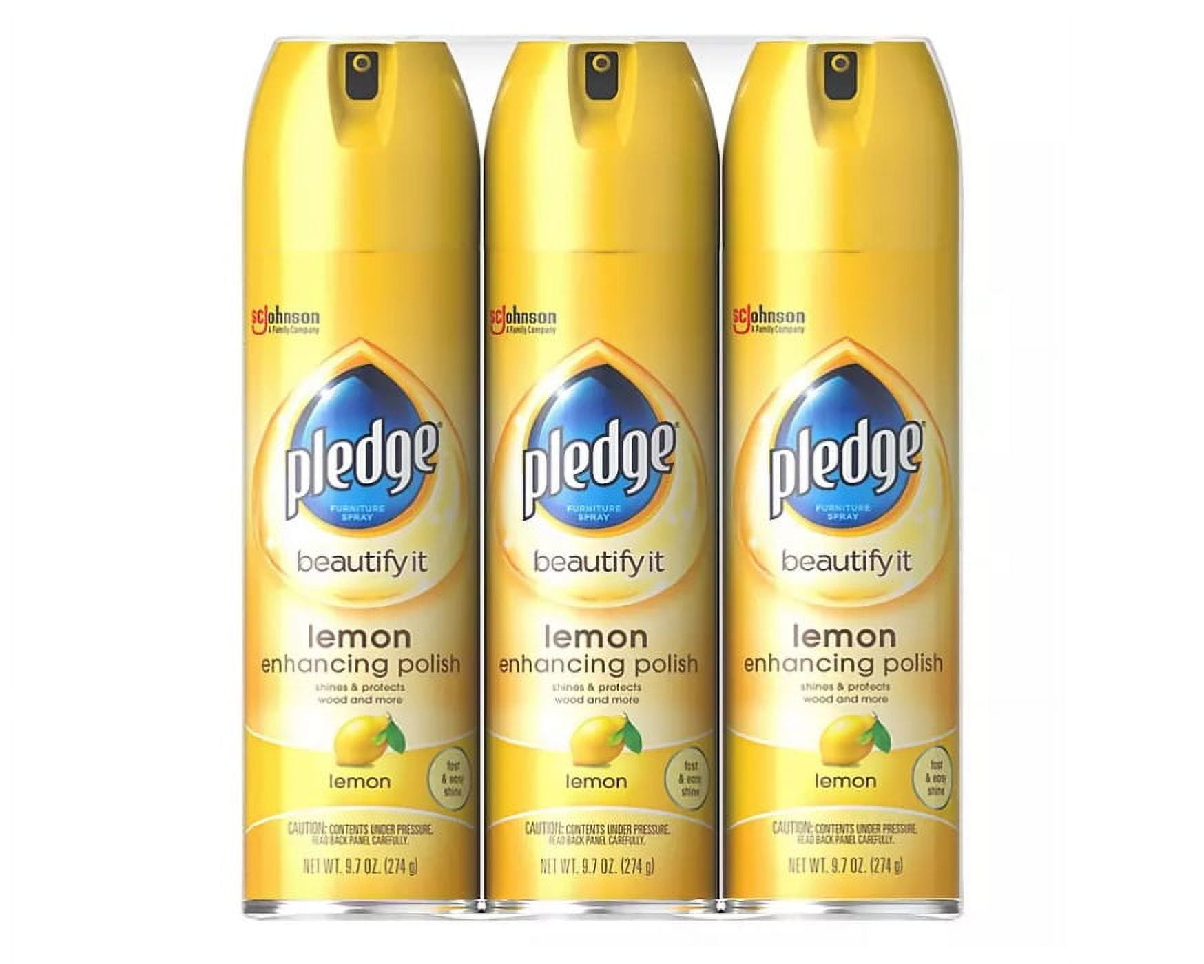 Pledge Enhancing Furniture Polish Spray, Lemon (9.7 oz., 3 pk ...
