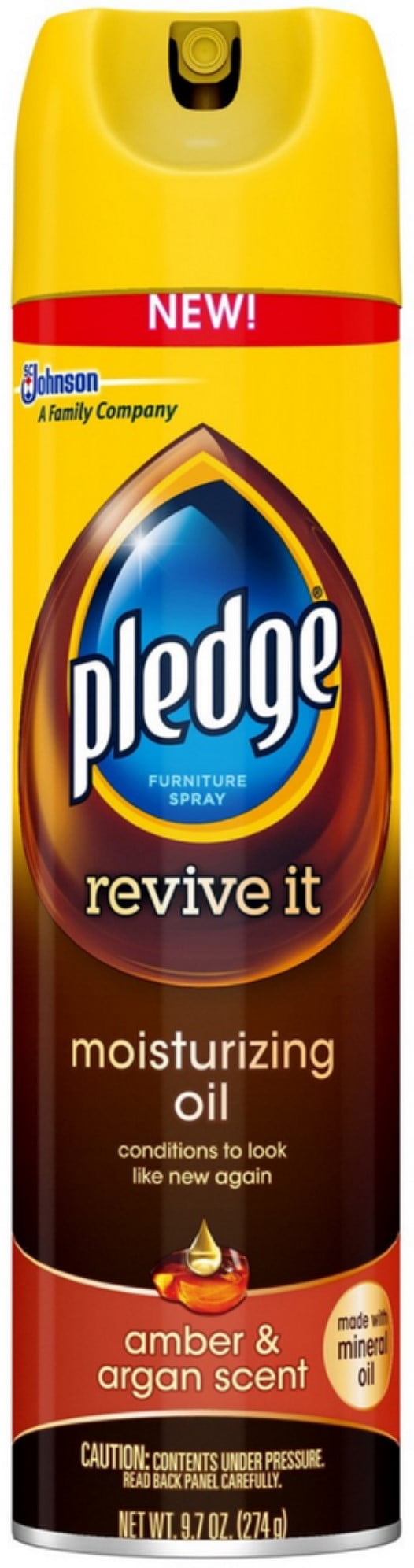 Pledge Extra Moisturizing Furniture Spray, Amber & Argan Scent 9.70 oz ...