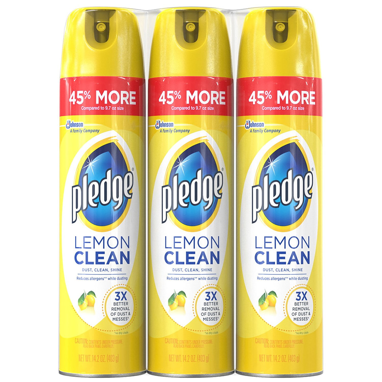 Pledge Lemon Scented Furniture Polish Spray, Dusting & Allergen ...