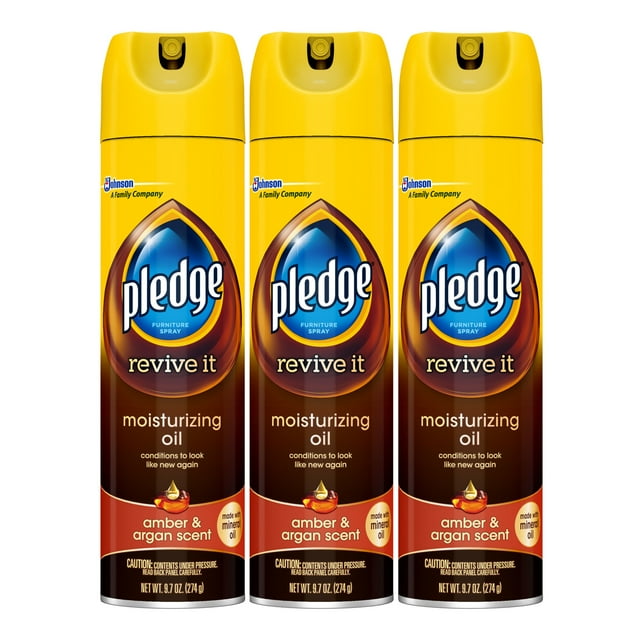 Pledge Moisturizing Oil Spray, Amber & Argan Scent, Nourishes, Prote ...