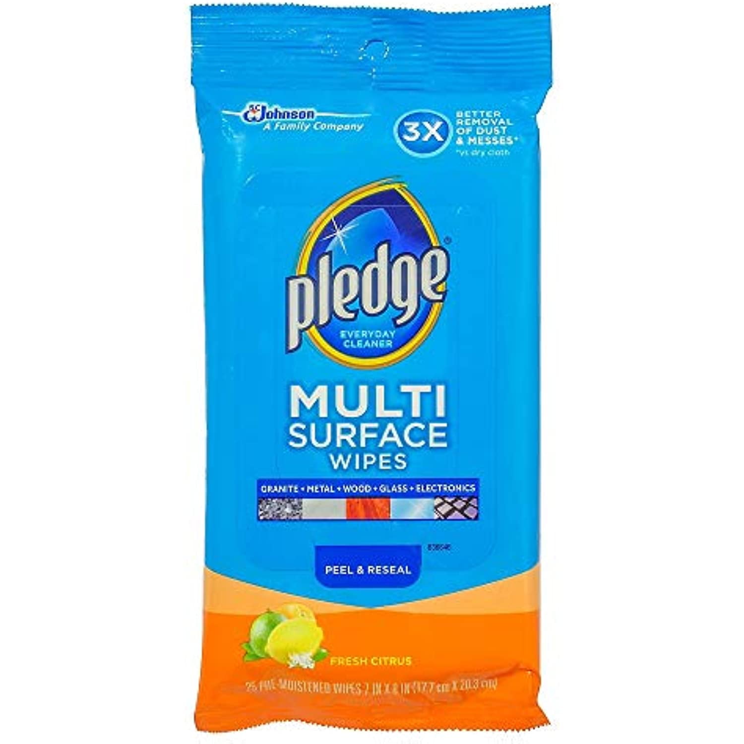 Pledge Wood Cleaner, Multi-Surface Everyday Cleaning Wipes, 25 Count ...