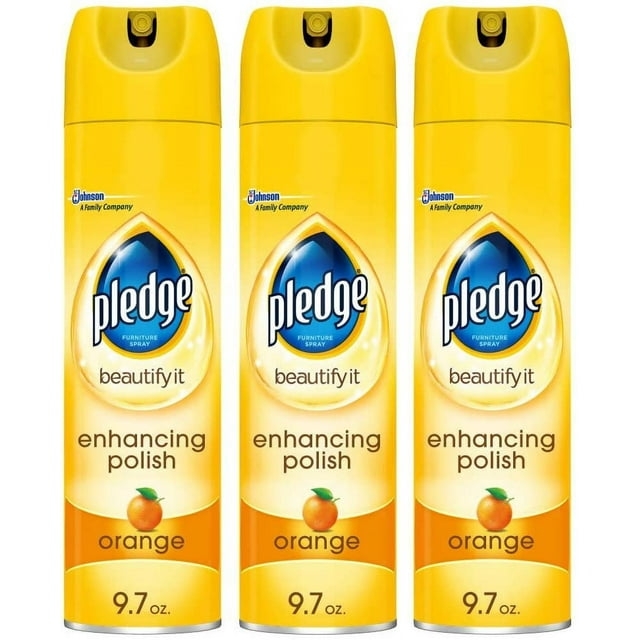 Pledge Wood Cleaner, Multi-Surface Spray Furniture Polish, Orange Scent ...