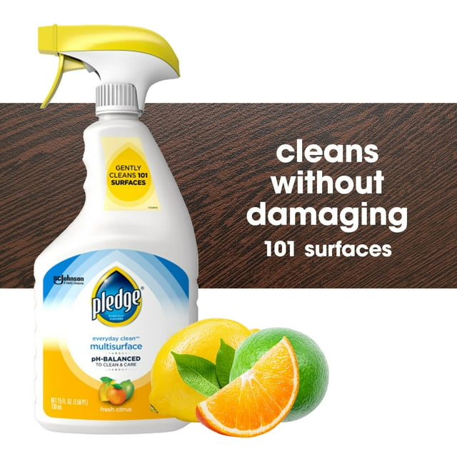 Pledge Multisurface Everyday Clean Spray, Fresh Citrus Scent, 25 oz ...