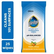 Pledge Multi-Surface Cleaning Wipes, Lemon Scented, Dusting Furniture ...