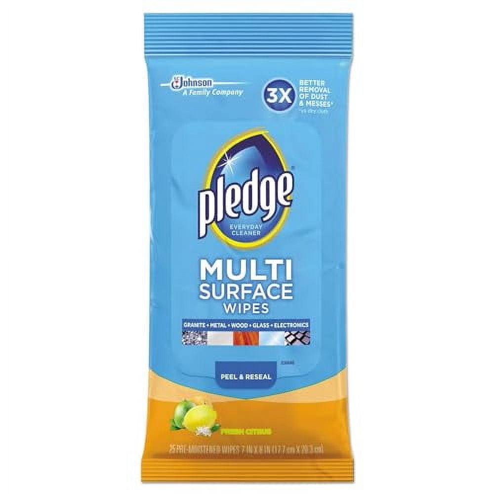 Pledge Multisurface Wipes, Fresh Citrus, 25 Wipes Per Pack (12 Packs ...