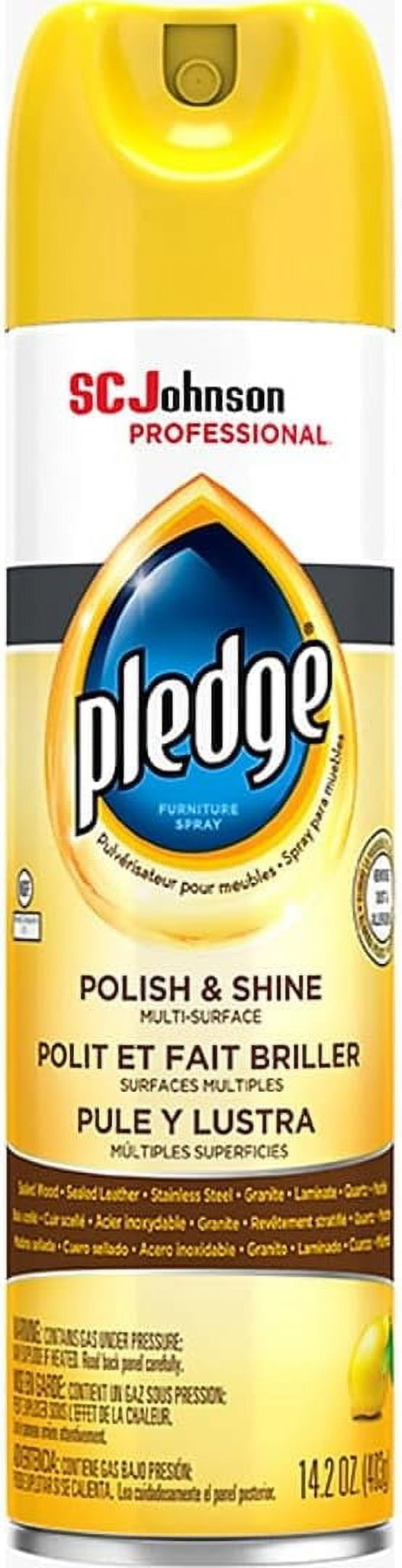 Pledge Polish and Shine Multiple-Purpose Cleaner, Lemon, 14.2 oz, 6 ...