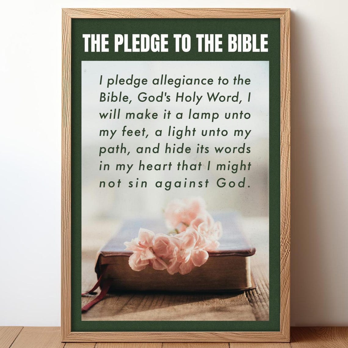 Pledge To The Bible Poster, Christian School Wall Art Poster Decor For ...