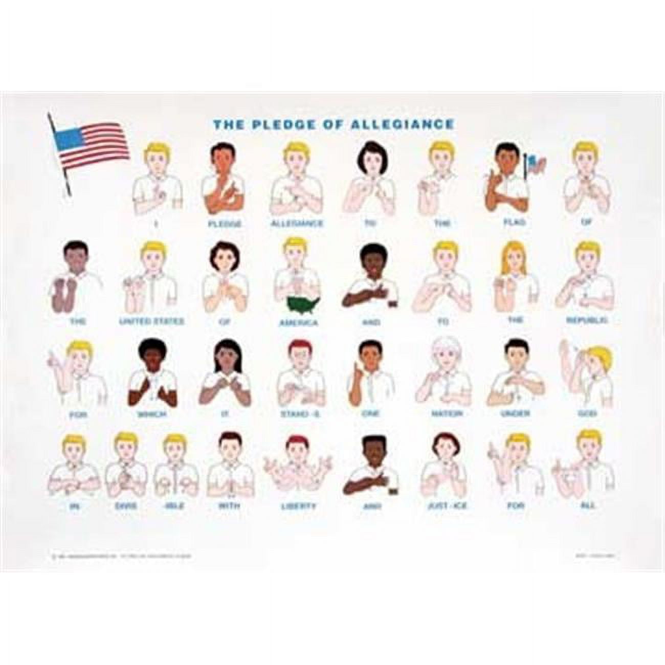 Pledge of Allegiance 24 x 17 Signed English Poster - Walmart.com