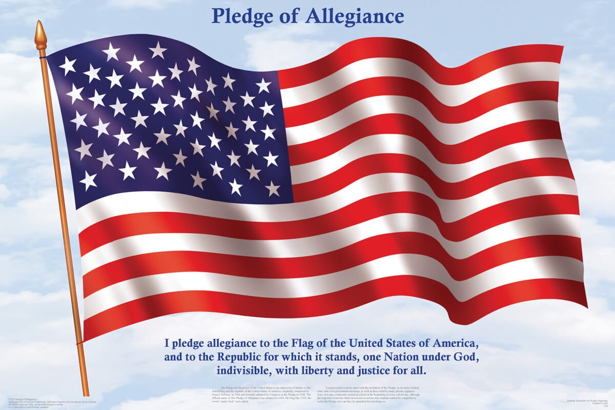 Pledge of Allegiance Educational Poster 36x24 - Walmart.com