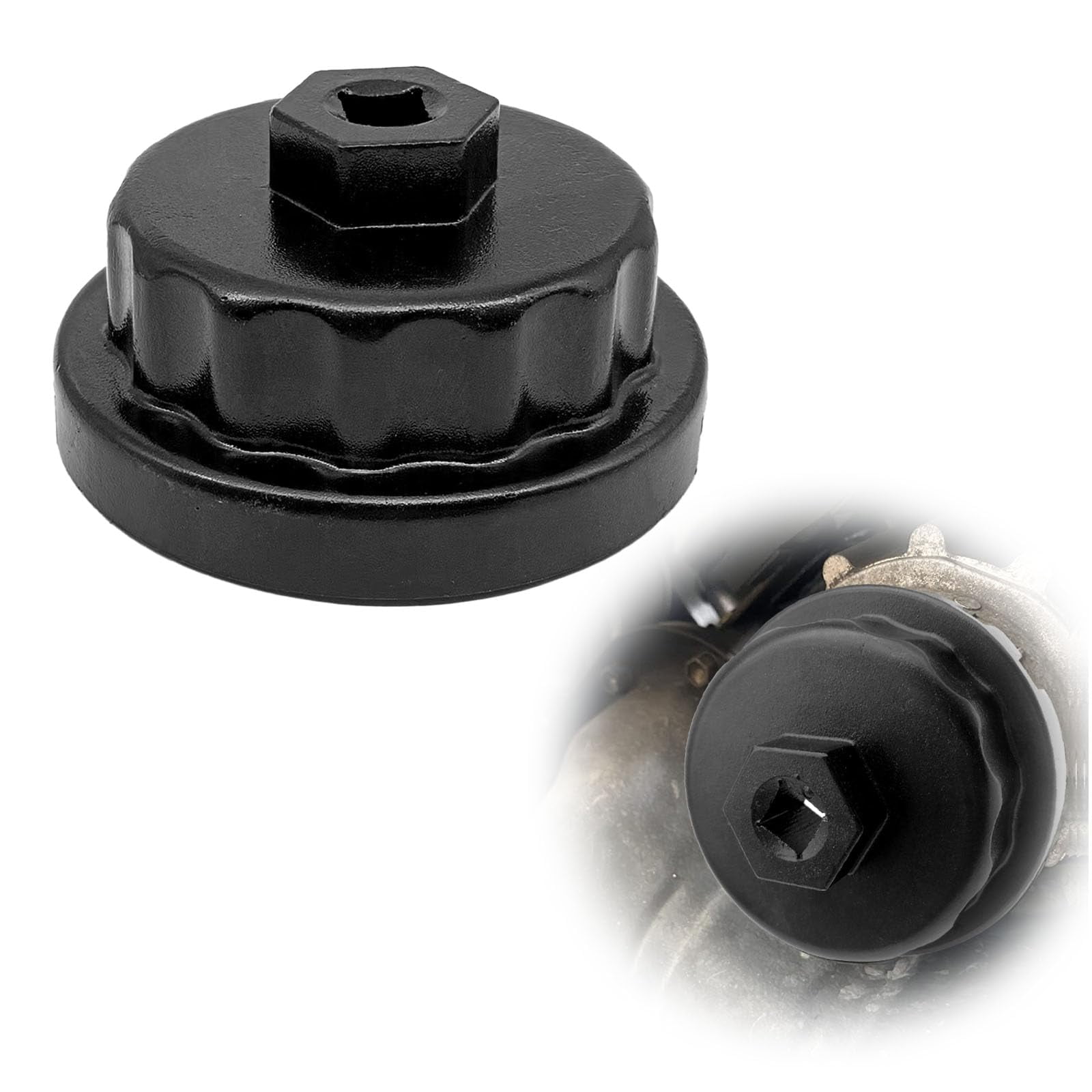 Pleoos Aluminum Cup Wrench, Oil Filter Cap Removal Tool Compatible with ...