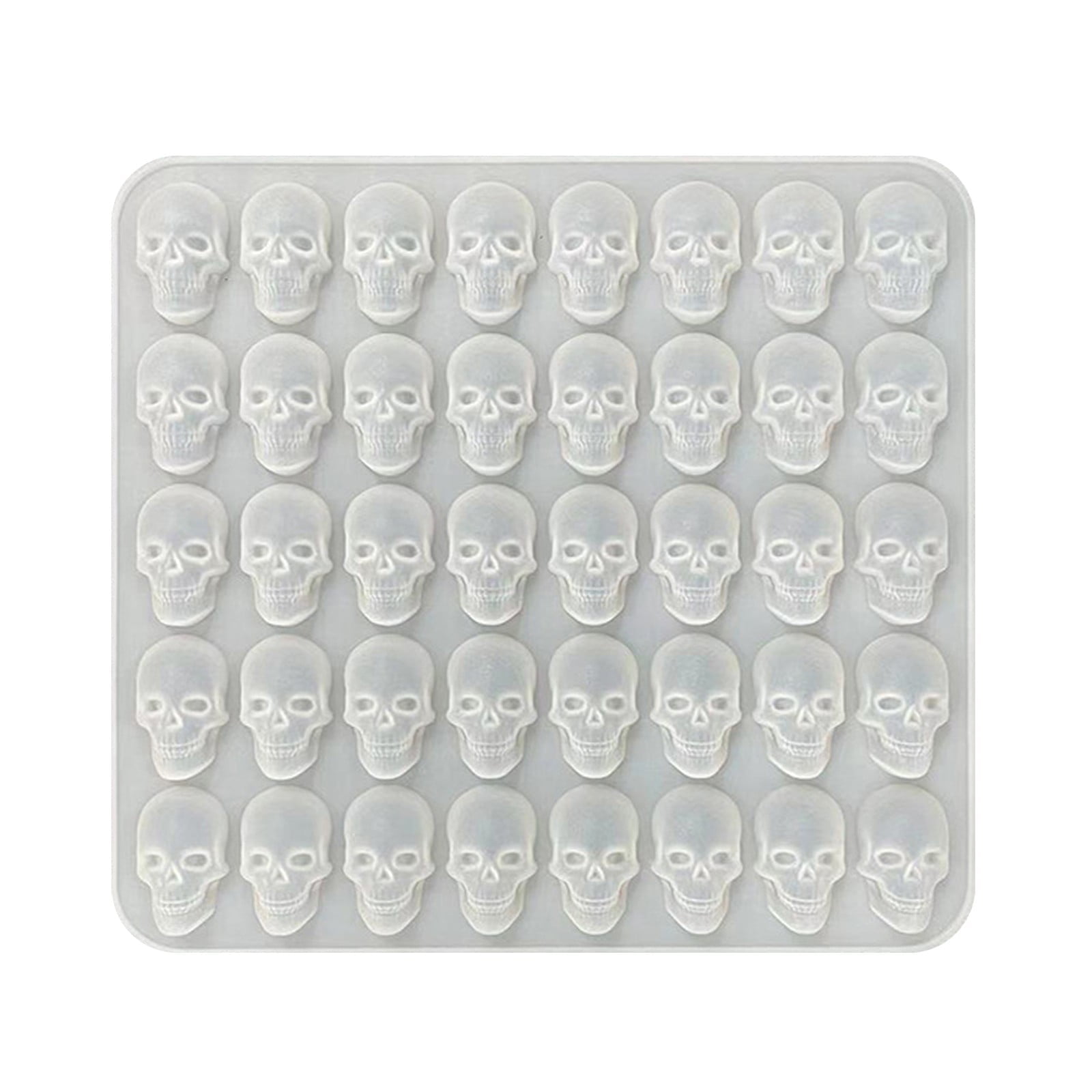 Plertrvy 3D Skull Mold Sugar Mold (Transparent White), Zayow 40 Cavity ...