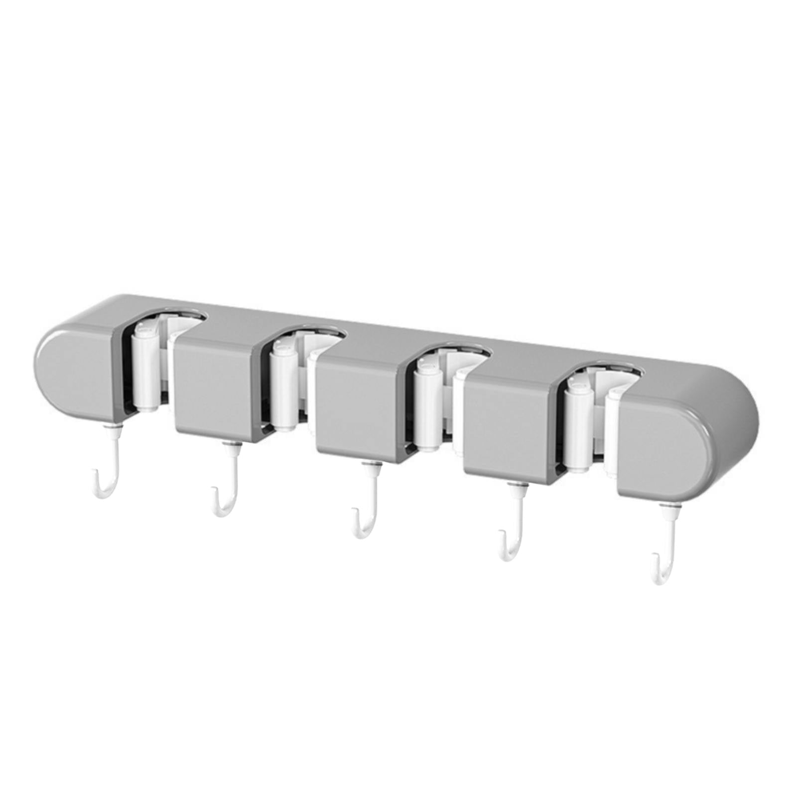 Plertrvy Anti Slip Wall Mounted Mop Clamp Grey, 0.62 lb, 5 Count ...