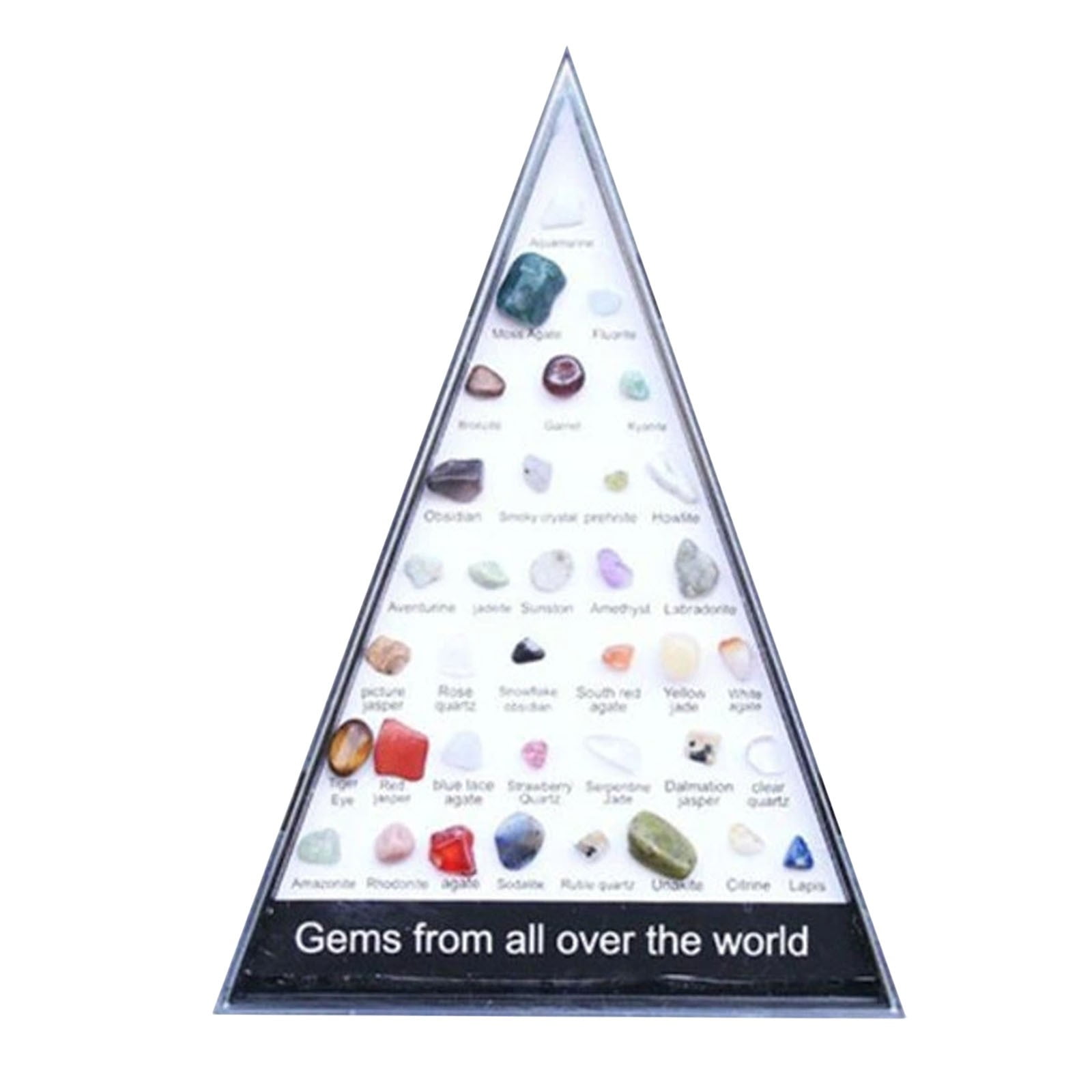 Plertrvy Triangular Mineral Specimen Elegant White, 36 Types of Natural ...