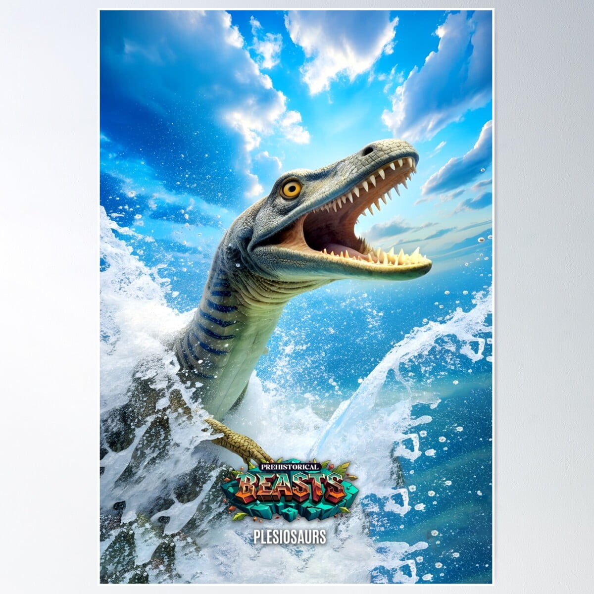 Plesiosaurs 01 - Dinosaurs Prehistoric Beasts Poster Wall Art, Modern ...