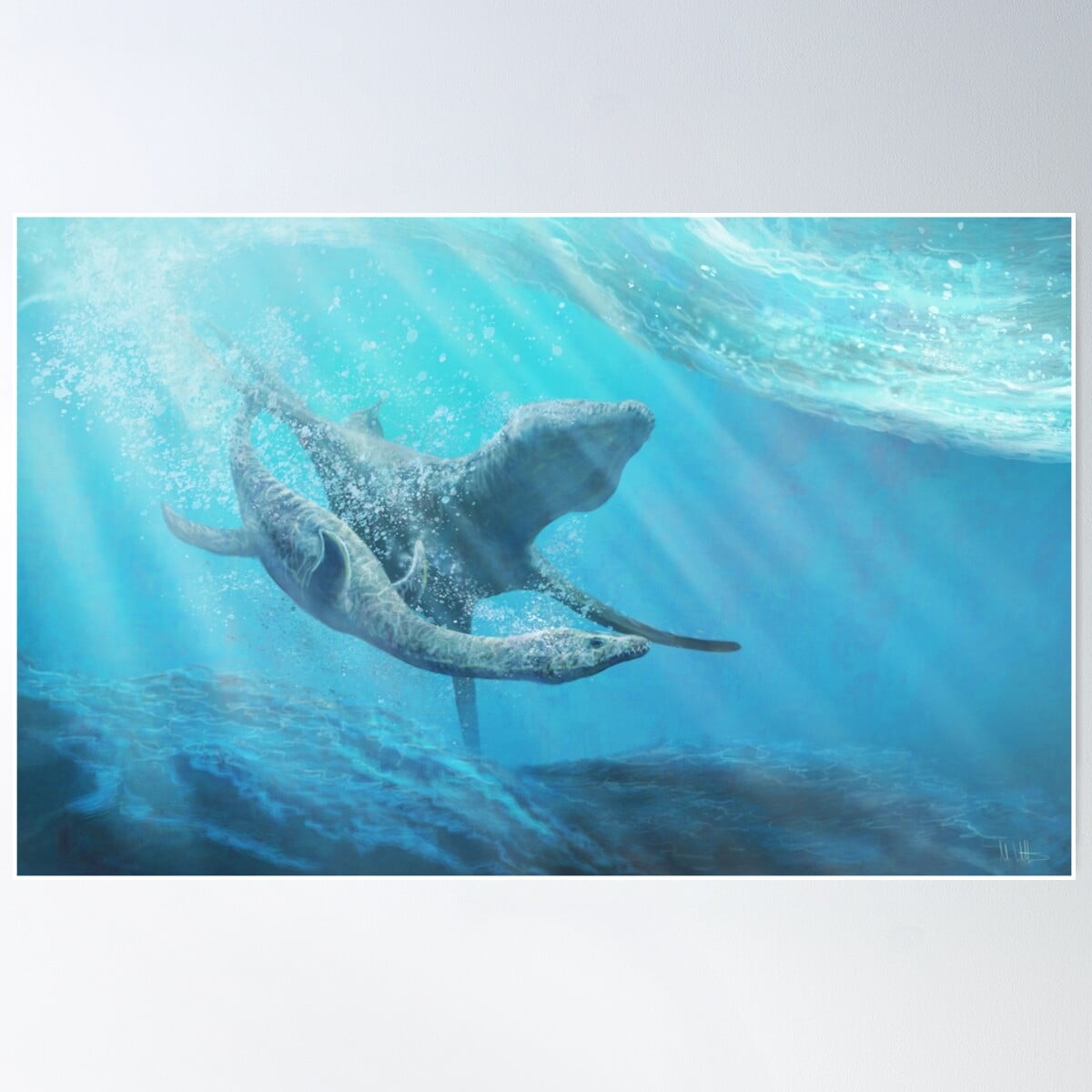 Plesiosaurus Macrocephalus Poster Wall Art, Modern Wall Decor For ...