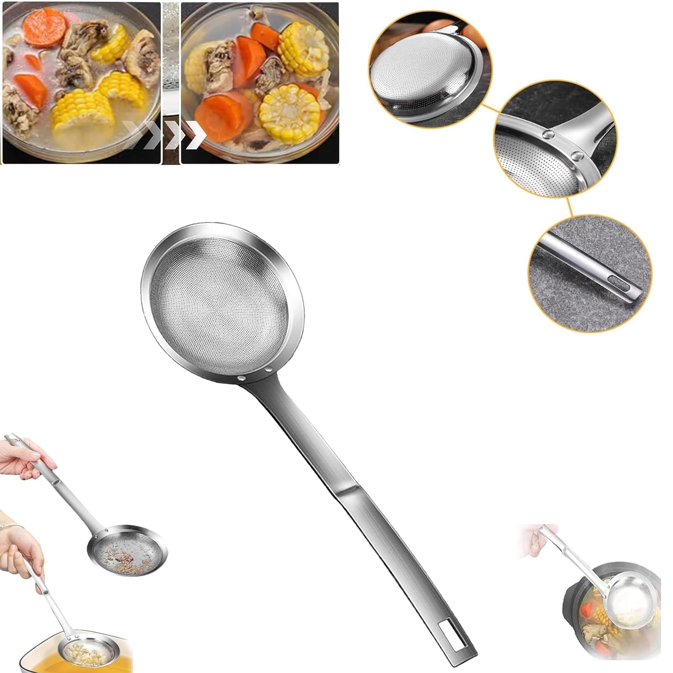 Pleteffect Colander, 304 Mesh Stainless Steel Colander, Fine Stainless ...