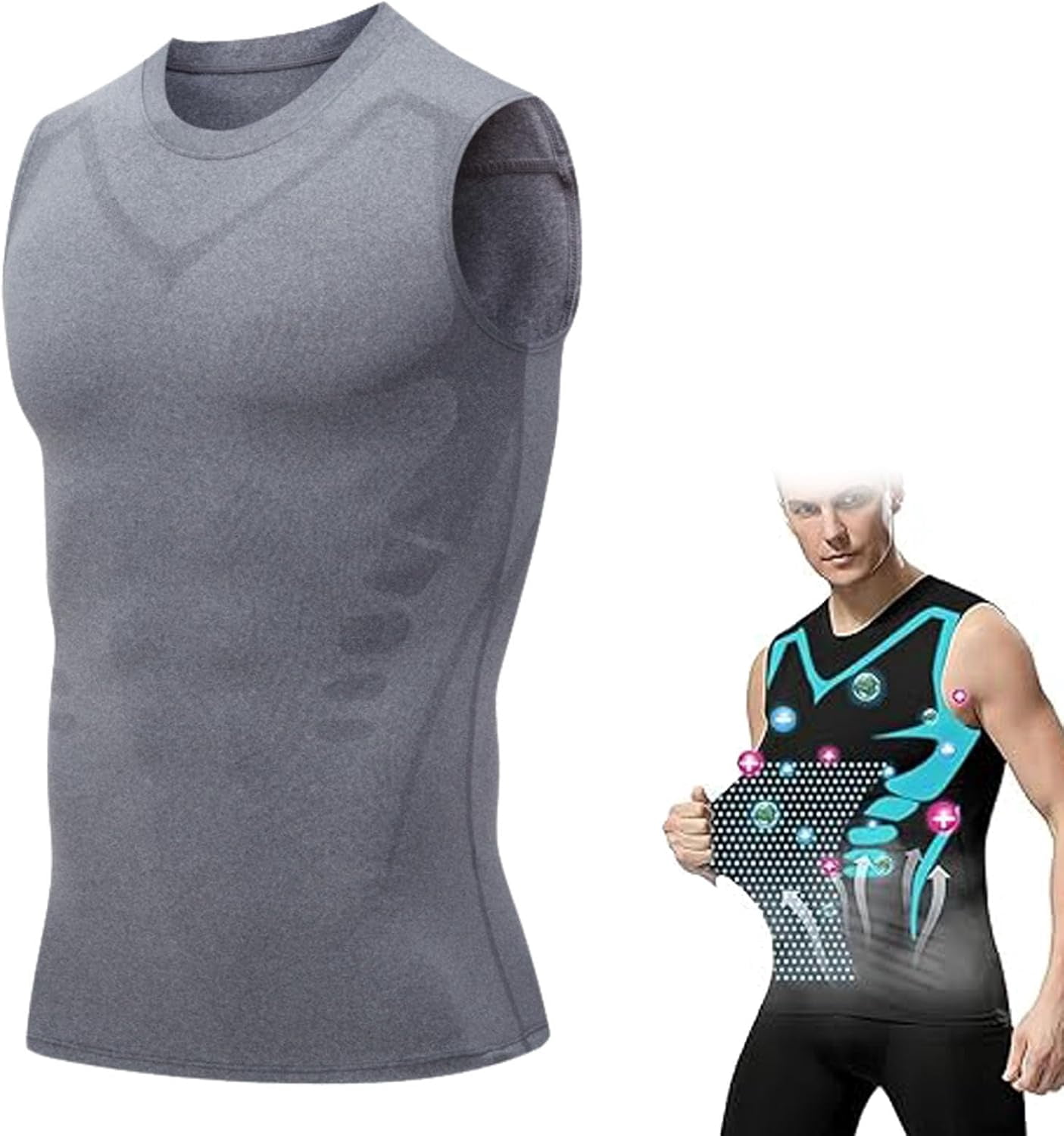 Pleteffect Shaping Sleeveless Shirt, Ionic Sleeveless Vest for Men for ...