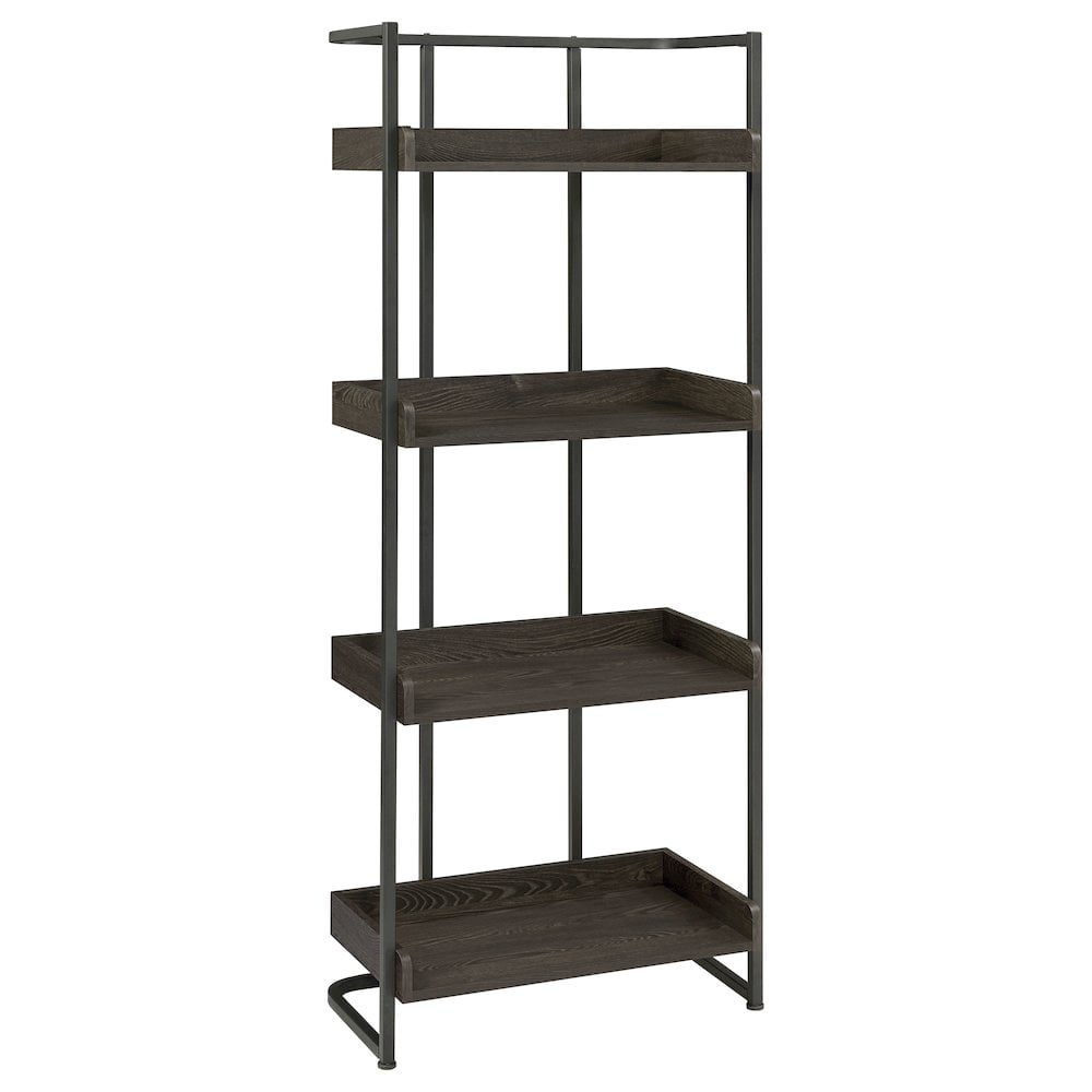 Plethoria Home Dark Oak 4-shelf Open Back Bookcase - Walmart.com