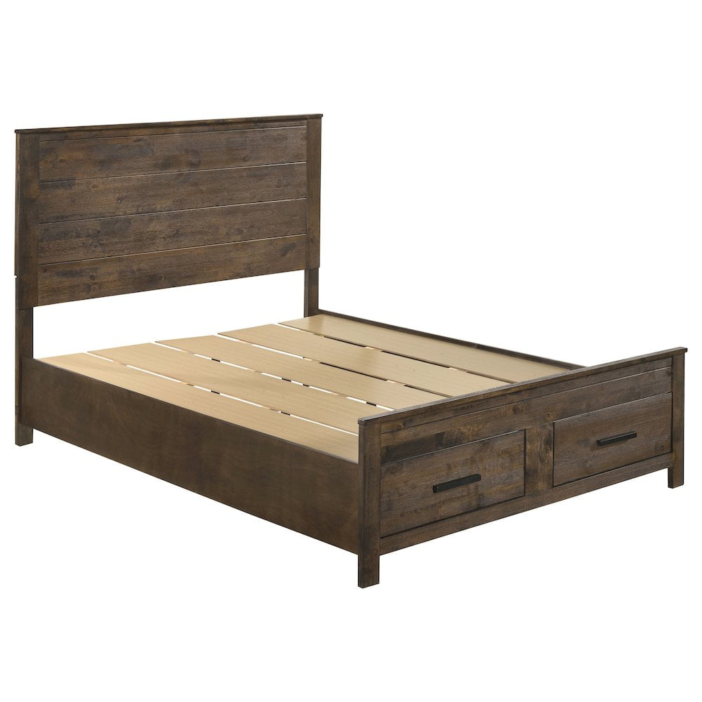 Plethoria Home Rustic Golden Brown Storage Bed - Walmart.com
