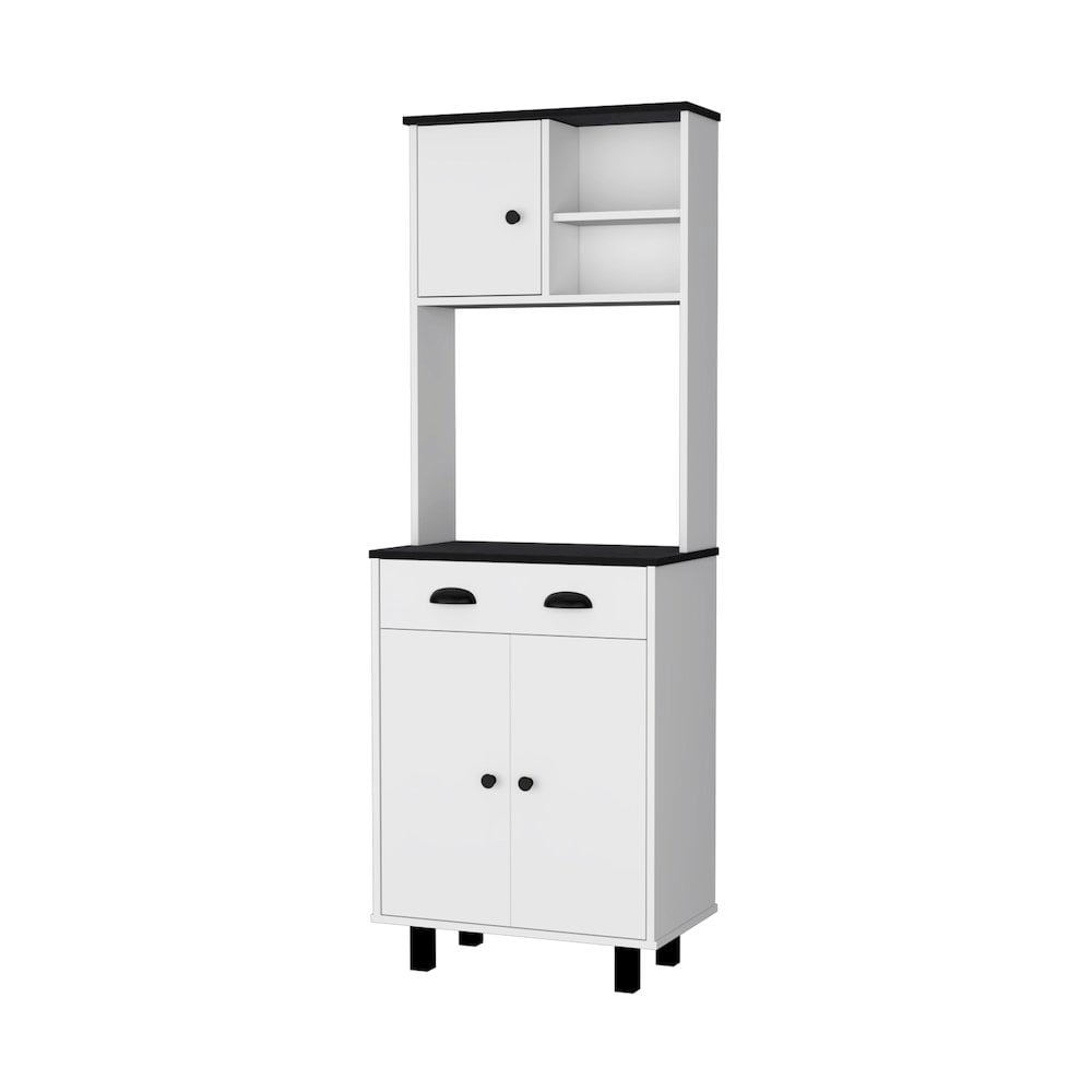 Plethoria Home White and Wengue 1-Drawer Kitchen Pantry - Walmart.com