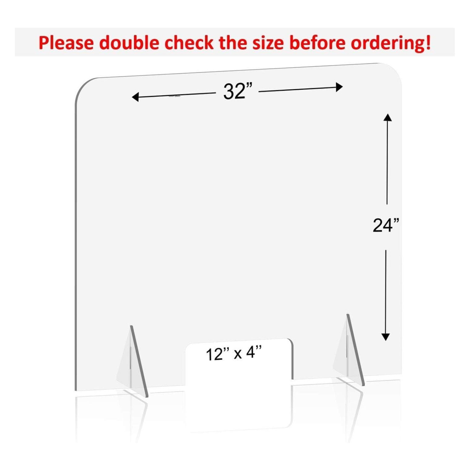 Plexiglass Shield, Sneeze Guard Panel for Desk, Counter and Table ...