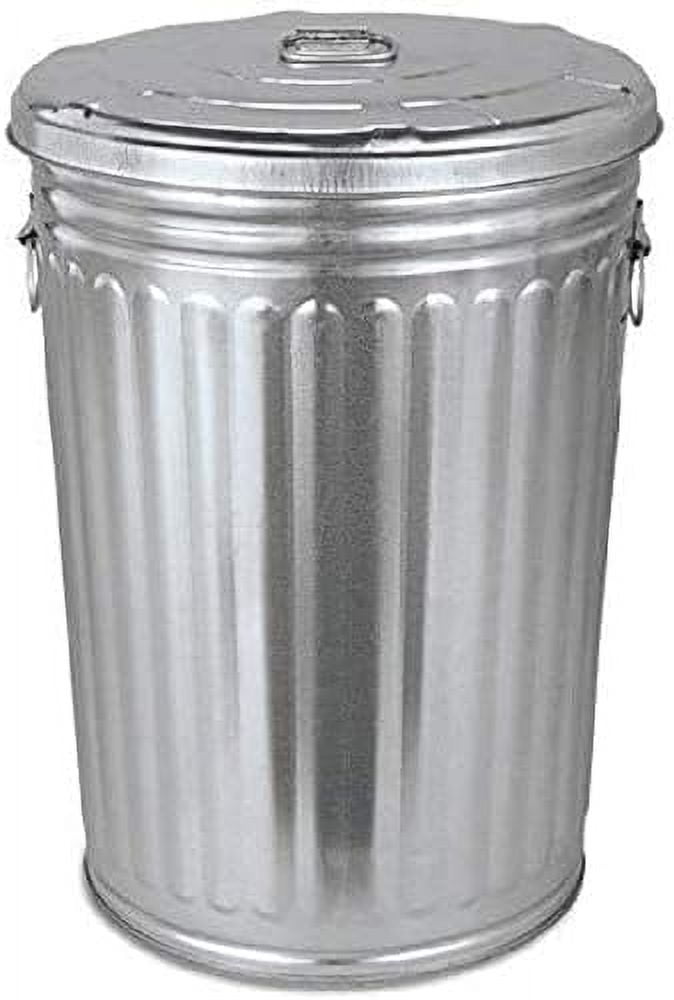 Plexon 20 Gallon Trash Can with Lid, Pre-Galvanized - Metal Trash Can ...