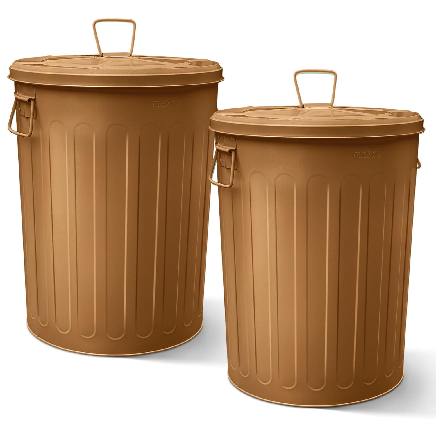 Plexon Large Metal Trash Can with Lid 20 Gallon, Decorative Outdoor ...