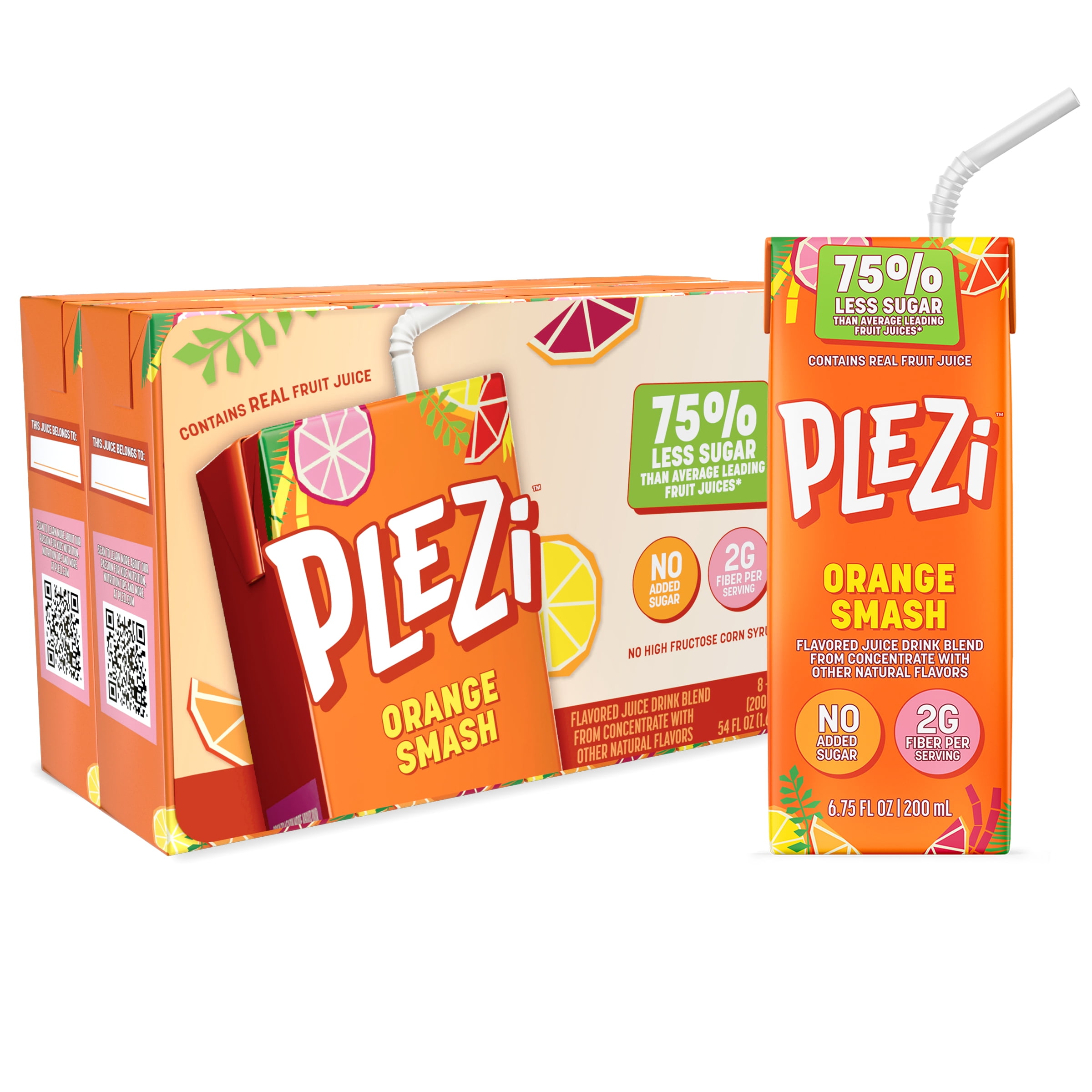 Plezi Orange Smash Flavored Drink 6.75oz 8pk Tetrapak - Walmart.com