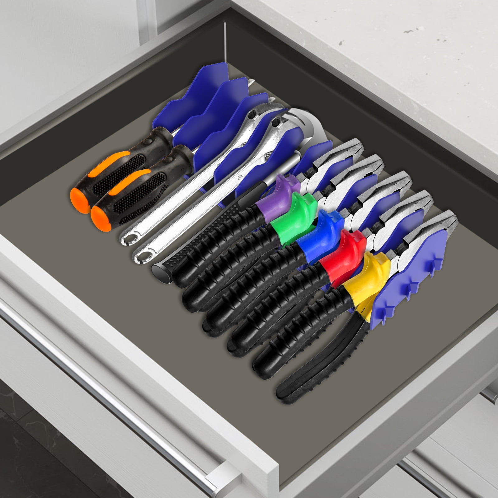 Plier Organizer Rack with Nonslip Rubber Base 10 Slots Plier Rack Space ...
