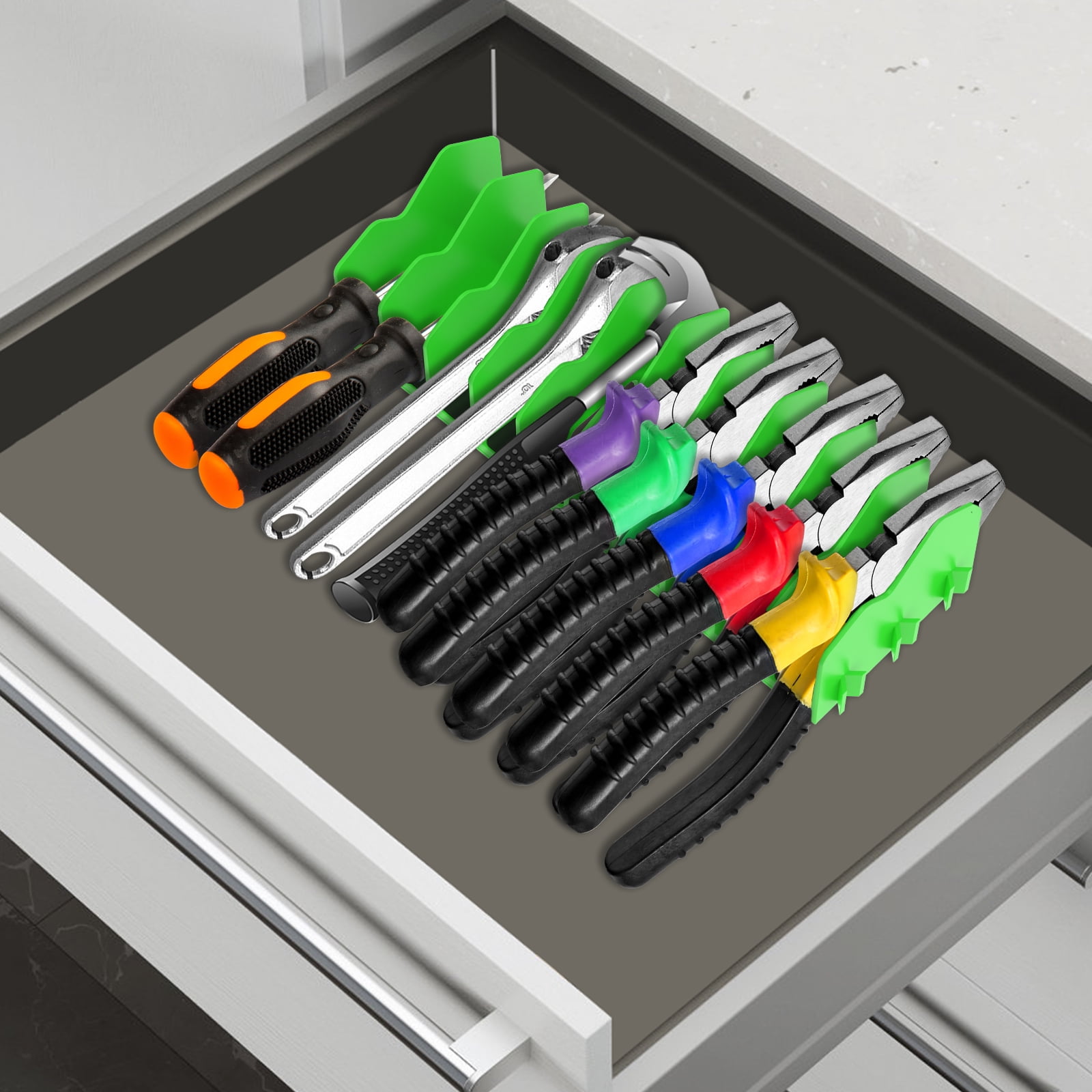 Plier Organizer Rack with Nonslip Rubber Base 10 Slots Plier Rack Space ...