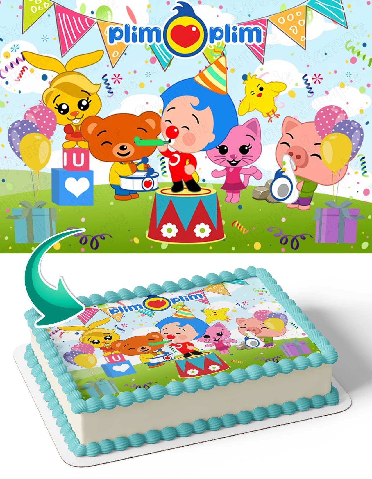 Plim Plim Edible Image Cake Topper Personalized Birthday Sheet Decal ...