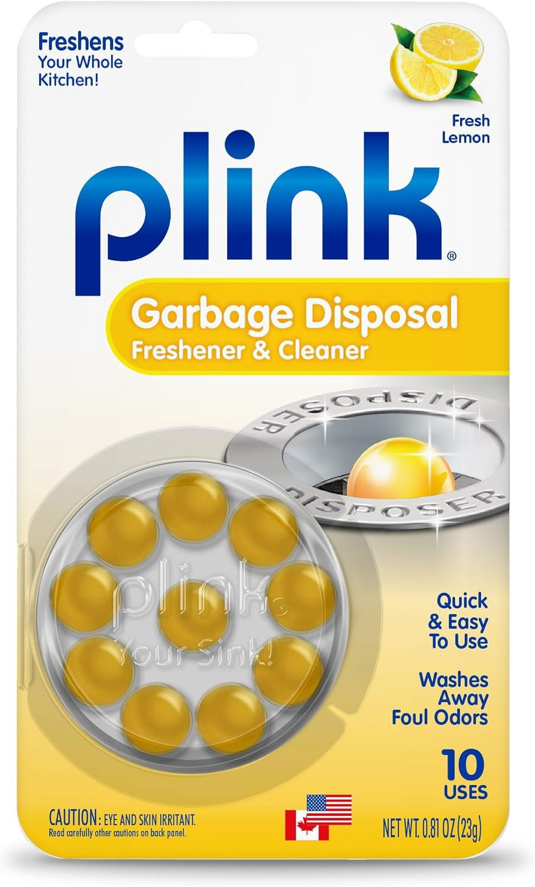 Plink 90 Garbage Disposer Cleaner and Deodorizer, Lemon, 10 Count ...