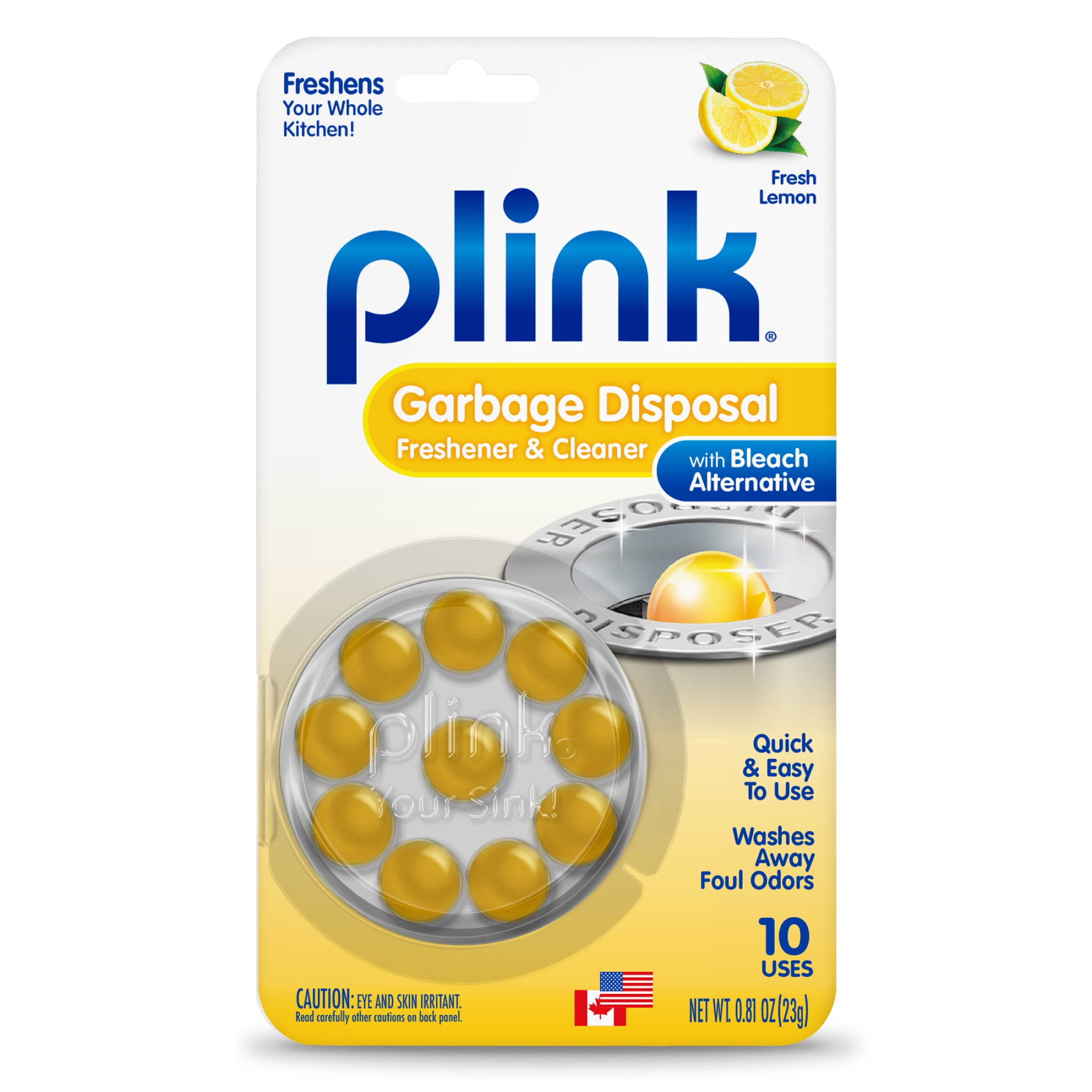 Plink, Garbage Disposer Cleaner and Deodorizer, 10 Count, Lemon Scent ...