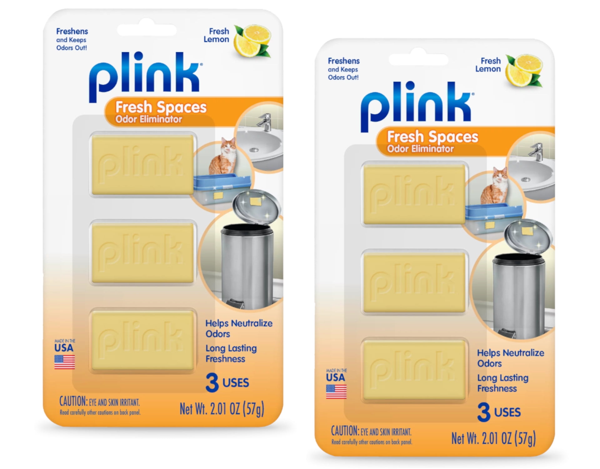 Plink Garbage Odor Eliminator, Lemon Scent, Deodorizer for Trash, 3 ...