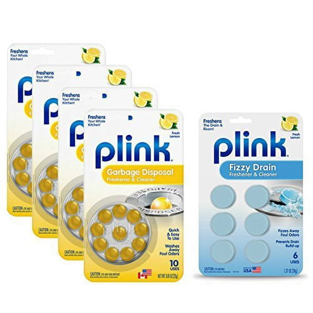 Plink Garbage Disposal Cleaner & Disposer Deodorizer 40 Lemon Treatment ...