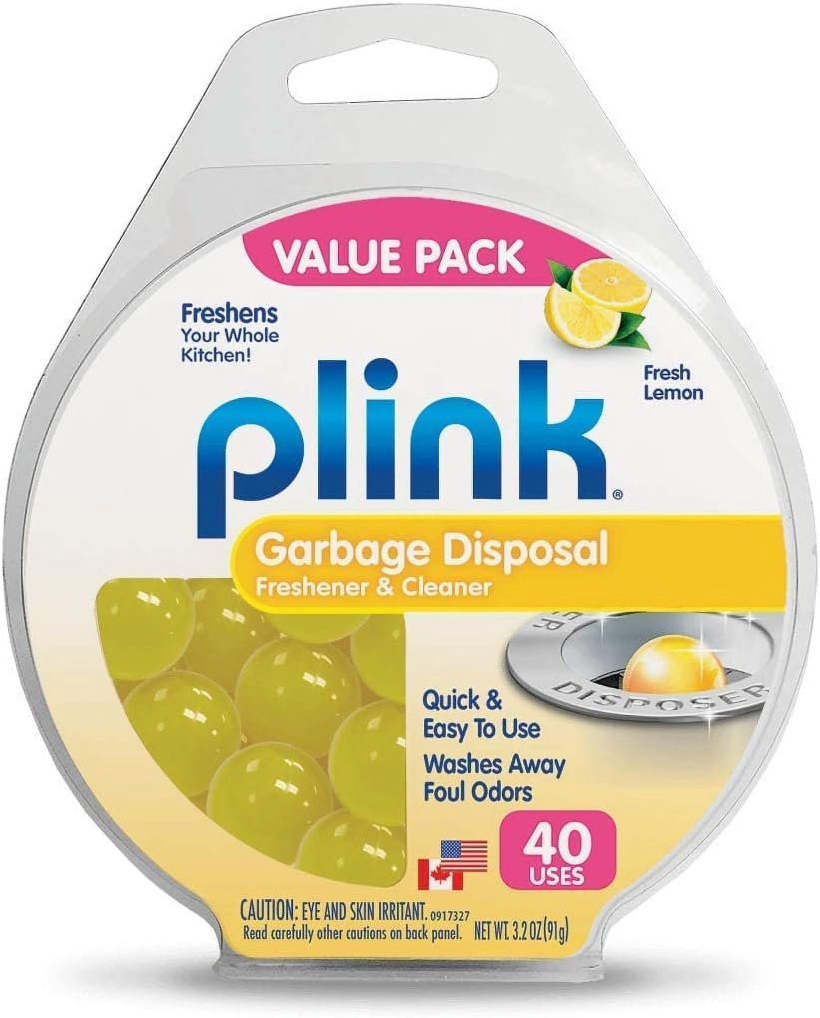 Plink Garbage Disposer Cleaner and Deodorizer, Lemon, 40 Count, 2 Pack ...